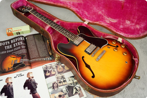 Gibson ES 335 TD 1959 Sunburst Ex Len Tuckey (Susie Quatro) Guitar For ...