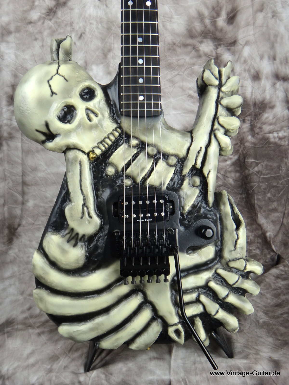 J. F. Frog George Lynch Skull 2010's Black And White Guitar For Sale ...