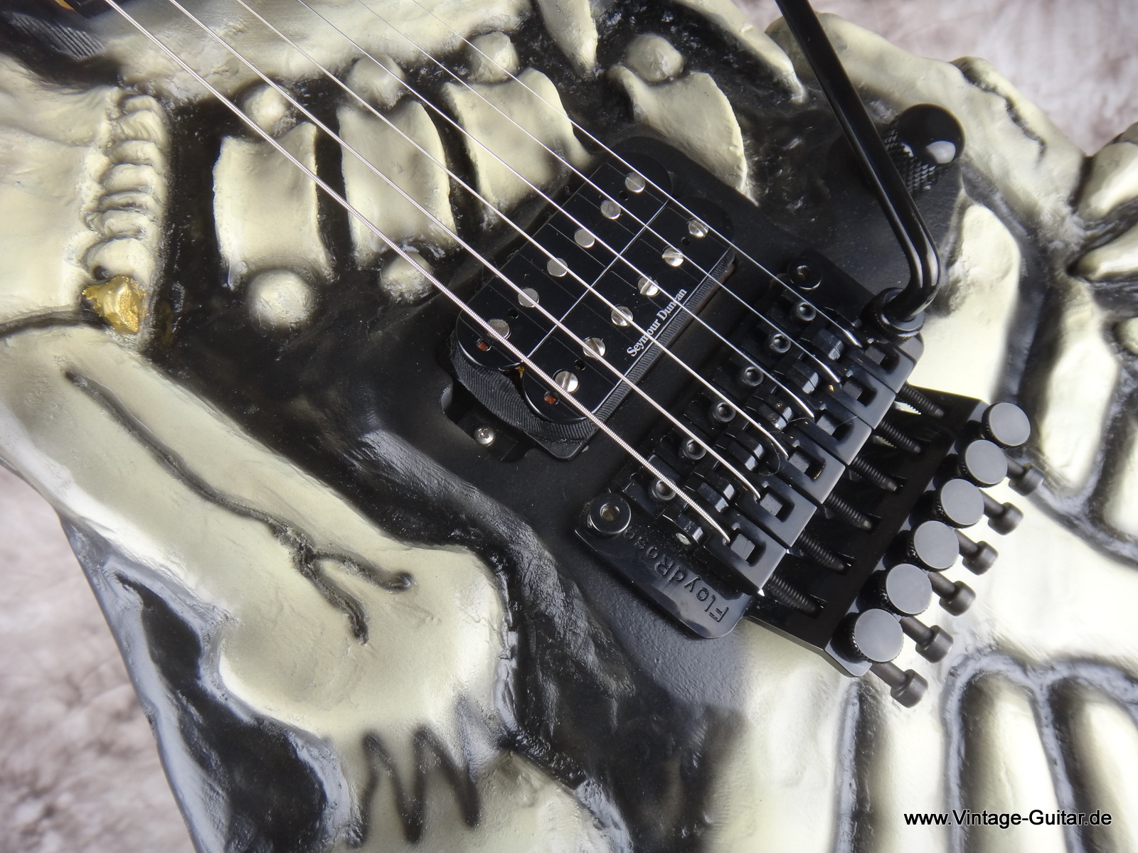 J. F. Frog George Lynch Skull 2010's Black And White Guitar For Sale ...