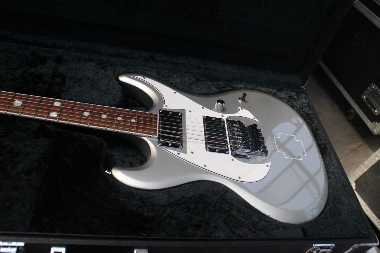 Esp RZK I White Pickguard 2000's Silver Guitar For Sale Richard Kruspe