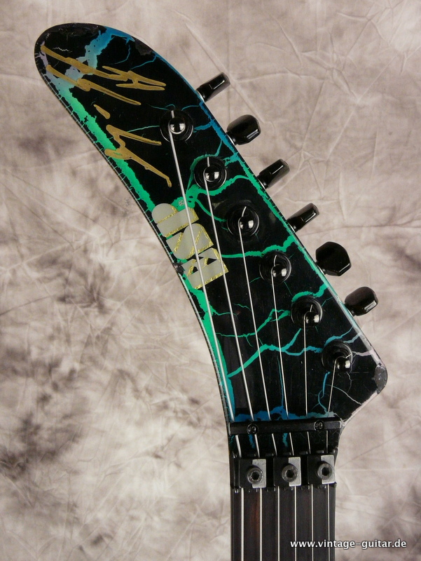 Esp George Lynch Kamikaze Custom Made 1991 Green Crackle Guitar For ...