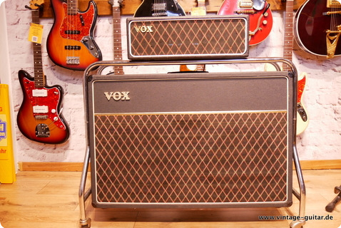 Vox AC 50 Flat W. Cabinet + Surround Stand 1964 Black Tolex Amp For ...